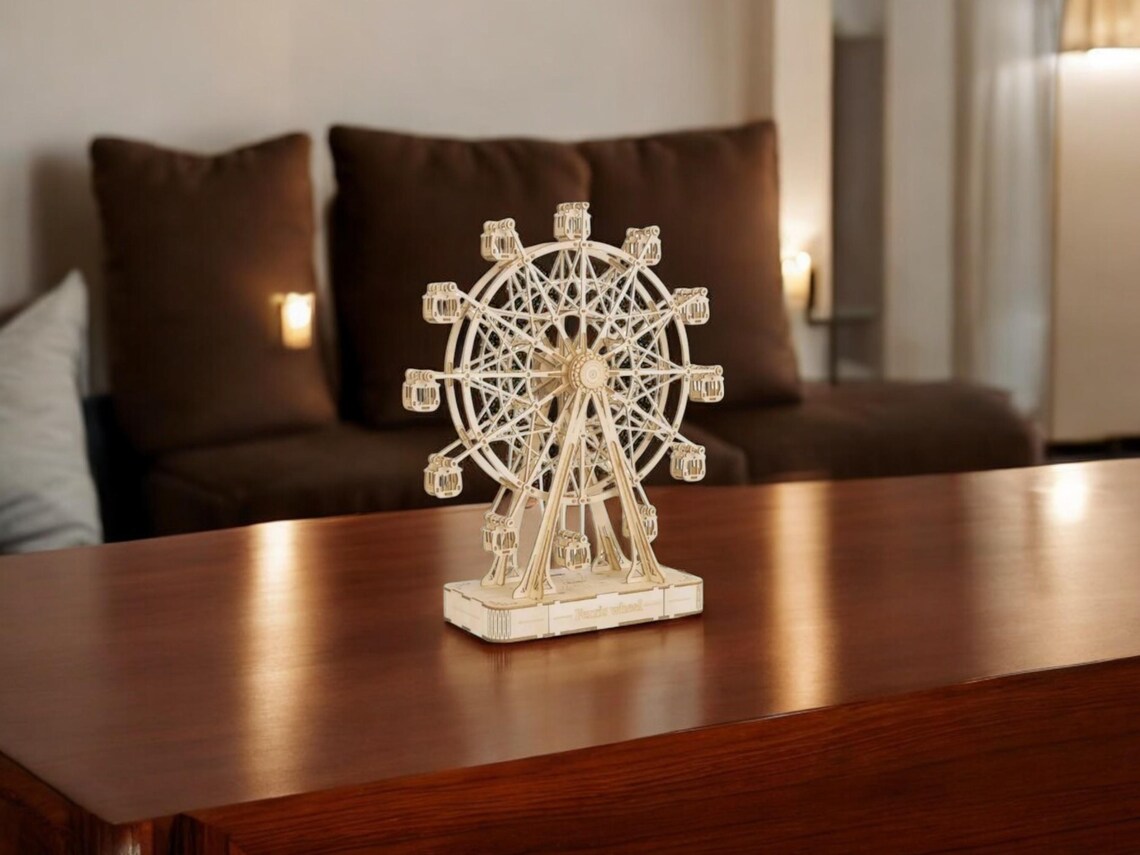 DIY Wooden Ferris Wheel Model | 3D Mechanical Music Puzzle Kit ...