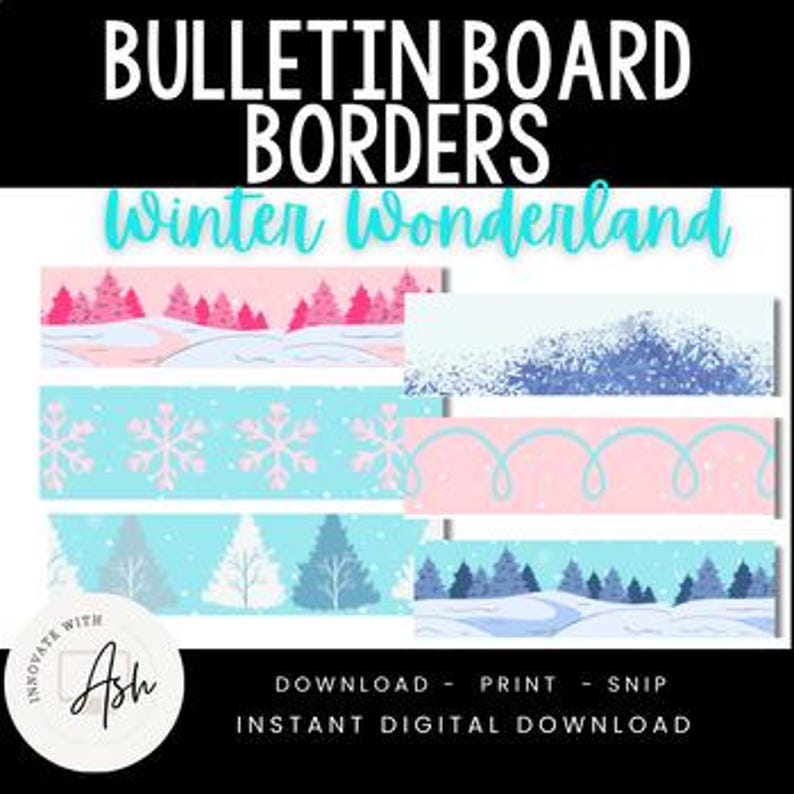Winter Bulletin Board Borders- Winter Wonderland - Etsy