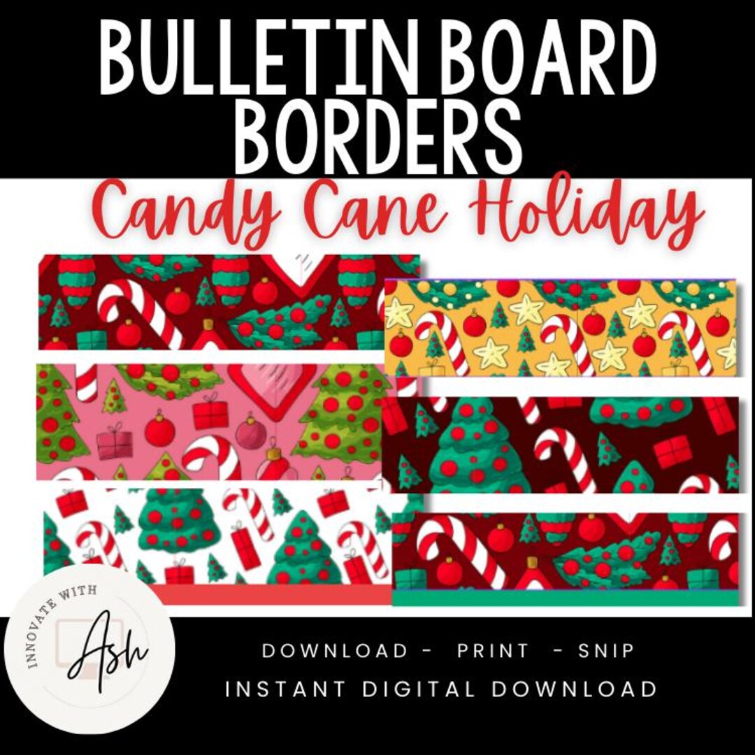 Winter Bulletin Board Border: Candy Cane Holiday - Etsy