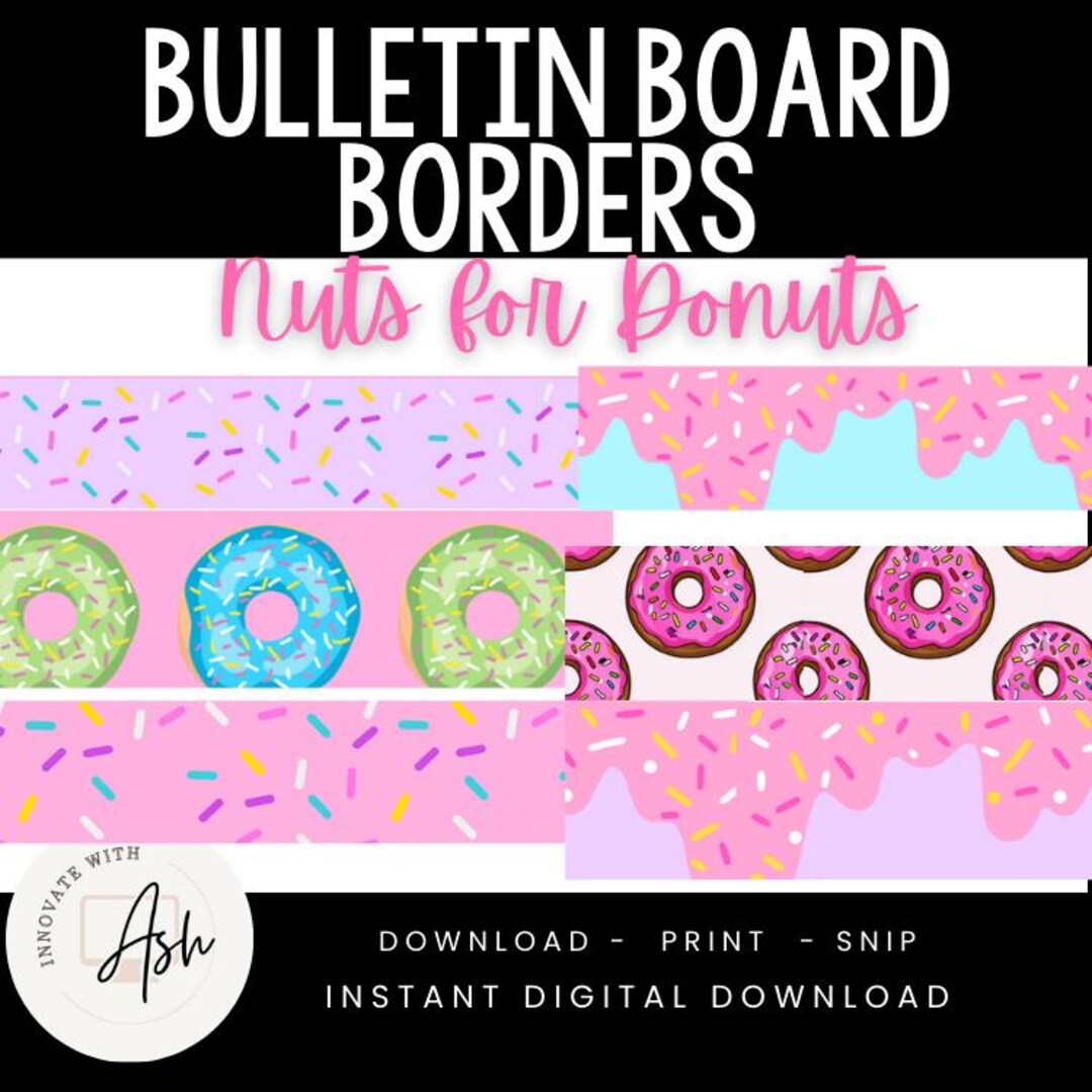 Pastel Donuts Bulletin Board Borders | Back to School Borders | Retro ...