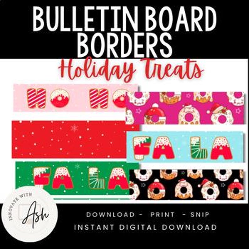 Winter Bulletin Board Borders- Holiday Treats - Etsy
