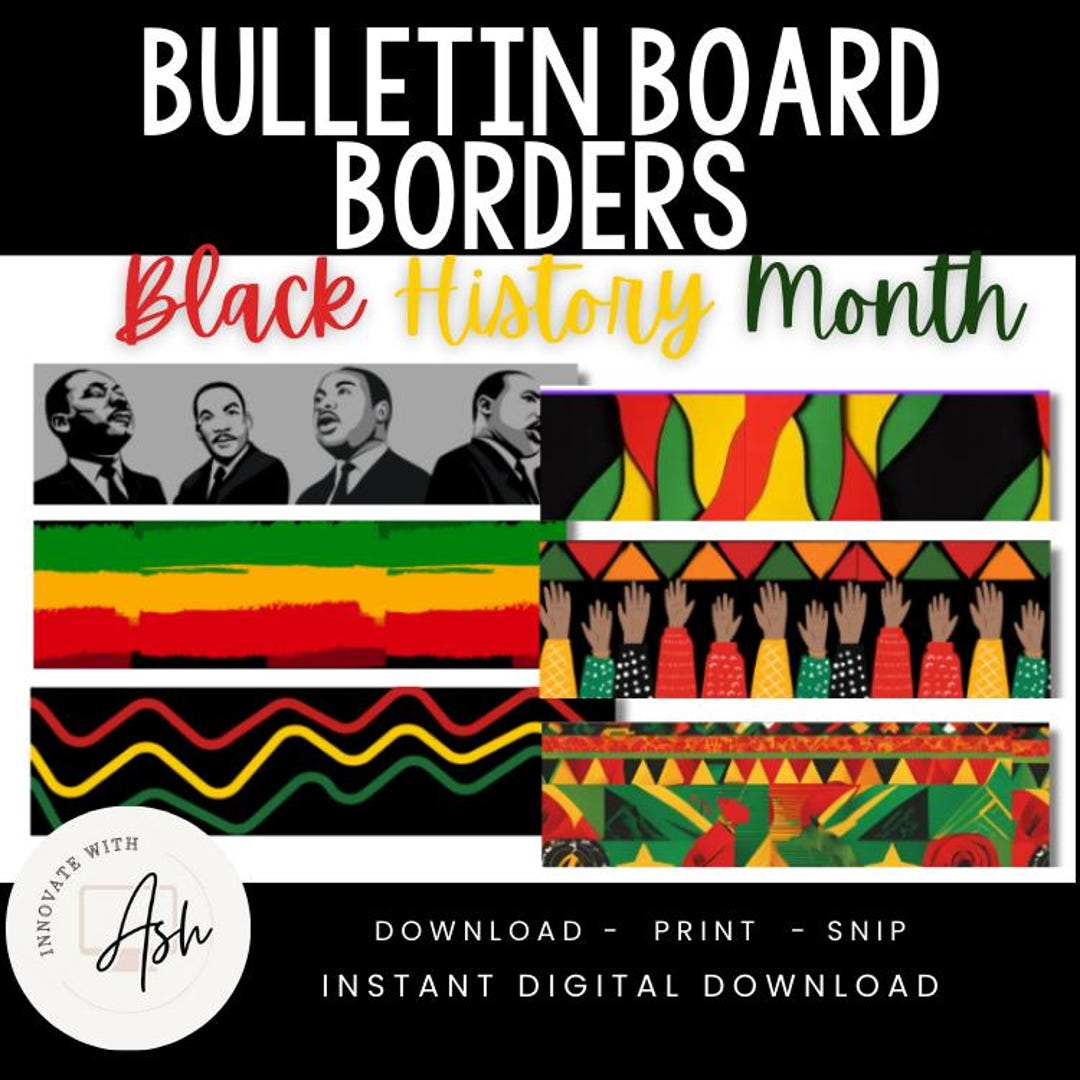 MLK Jr/black History Month Bulletin Board Borders | MLK Jr Day - Etsy