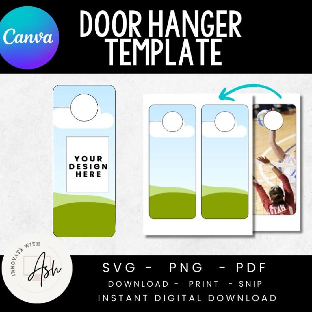 Customizable Door Hanger Template, Canva Editable, DIY Door Hanger ...
