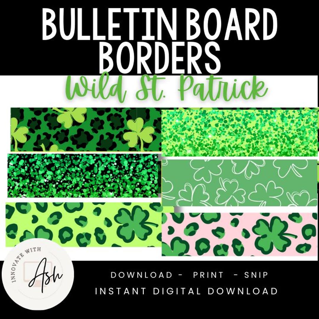 Spring St Patricks Day Bulletin Board Borders | Holiday Borders ...