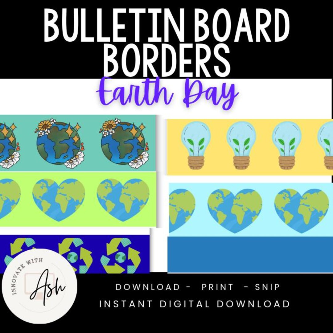 Spring Earth Day Bulletin Board Borders | Holiday Borders | Printable ...