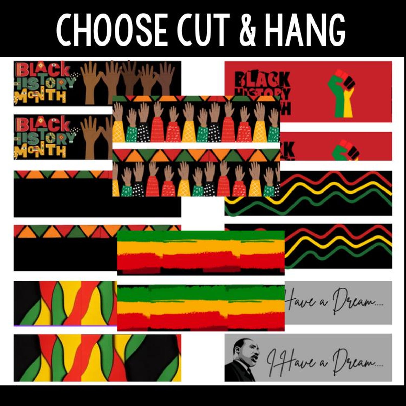 MLK Jr/black History Month Bulletin Board Borders | MLK Jr Day - Etsy