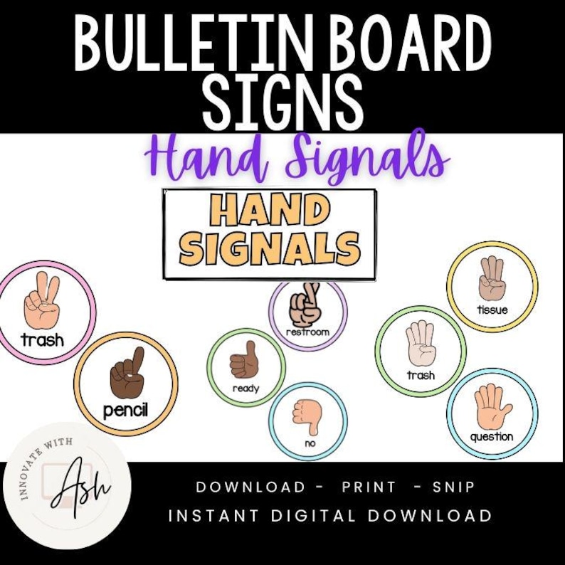 Hand Signals Printable Signs Decor Classroom Management - Etsy