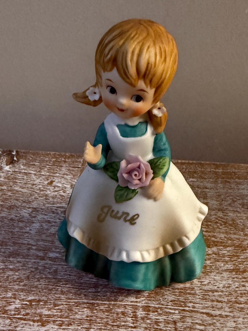 Vintage KELVIN Porcelain Birthday Girl June Rose C-775 Figurine With ...