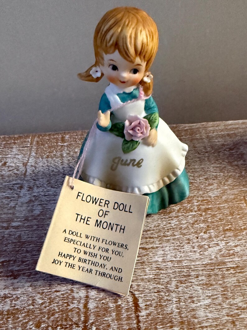 Vintage KELVIN Porcelain Birthday Girl June Rose C-775 Figurine With ...