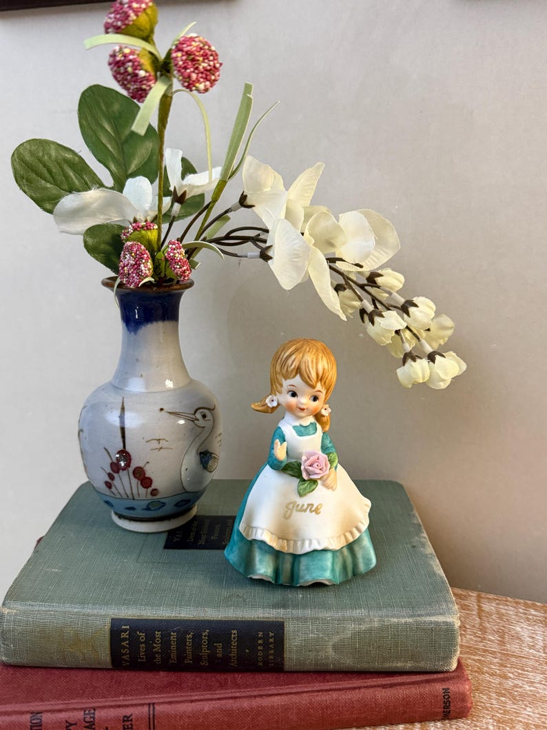 Vintage KELVIN Porcelain Birthday Girl June Rose C-775 Figurine With ...