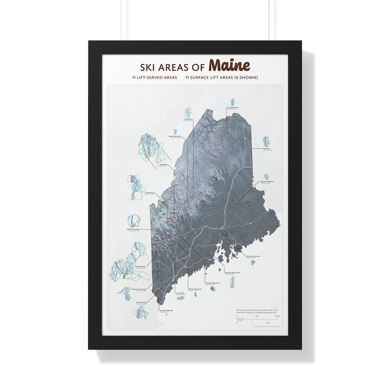 Maine Map Art - Etsy