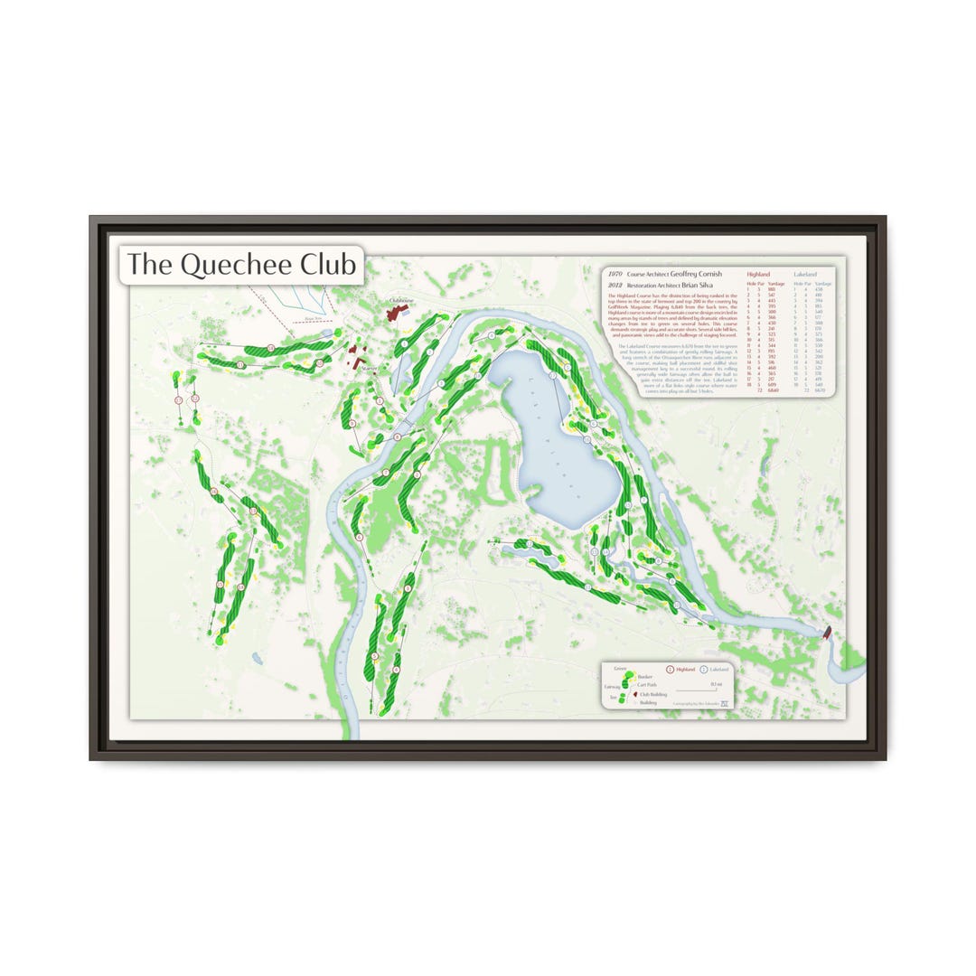 Quechee Club Golf Course - 24"x36" Canvas Print Highland & Lakeland ...