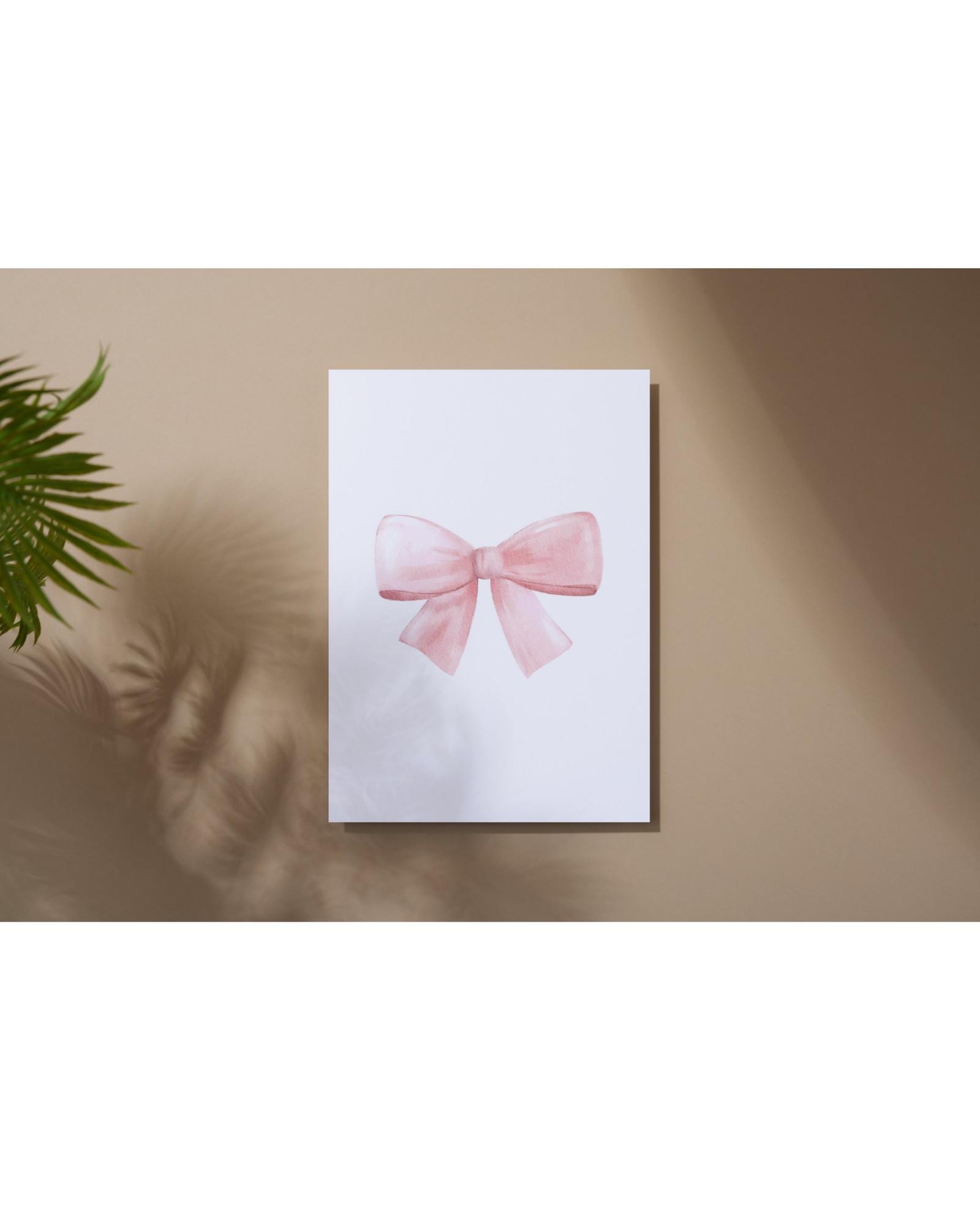 Pink Bow Printable Wall Art Image - Etsy
