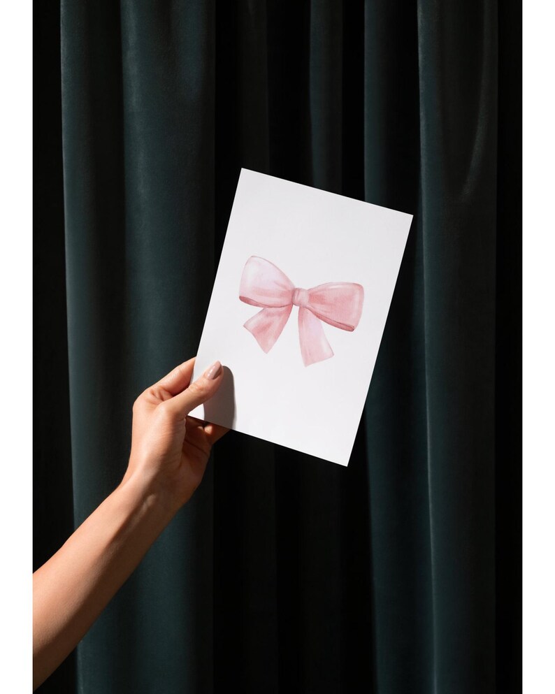 Pink Bow Printable Wall Art Image - Etsy