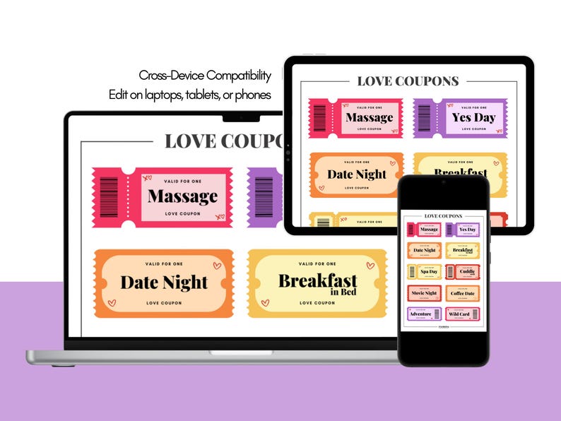 Love Coupons | Printable | Editable Canva Template - Etsy