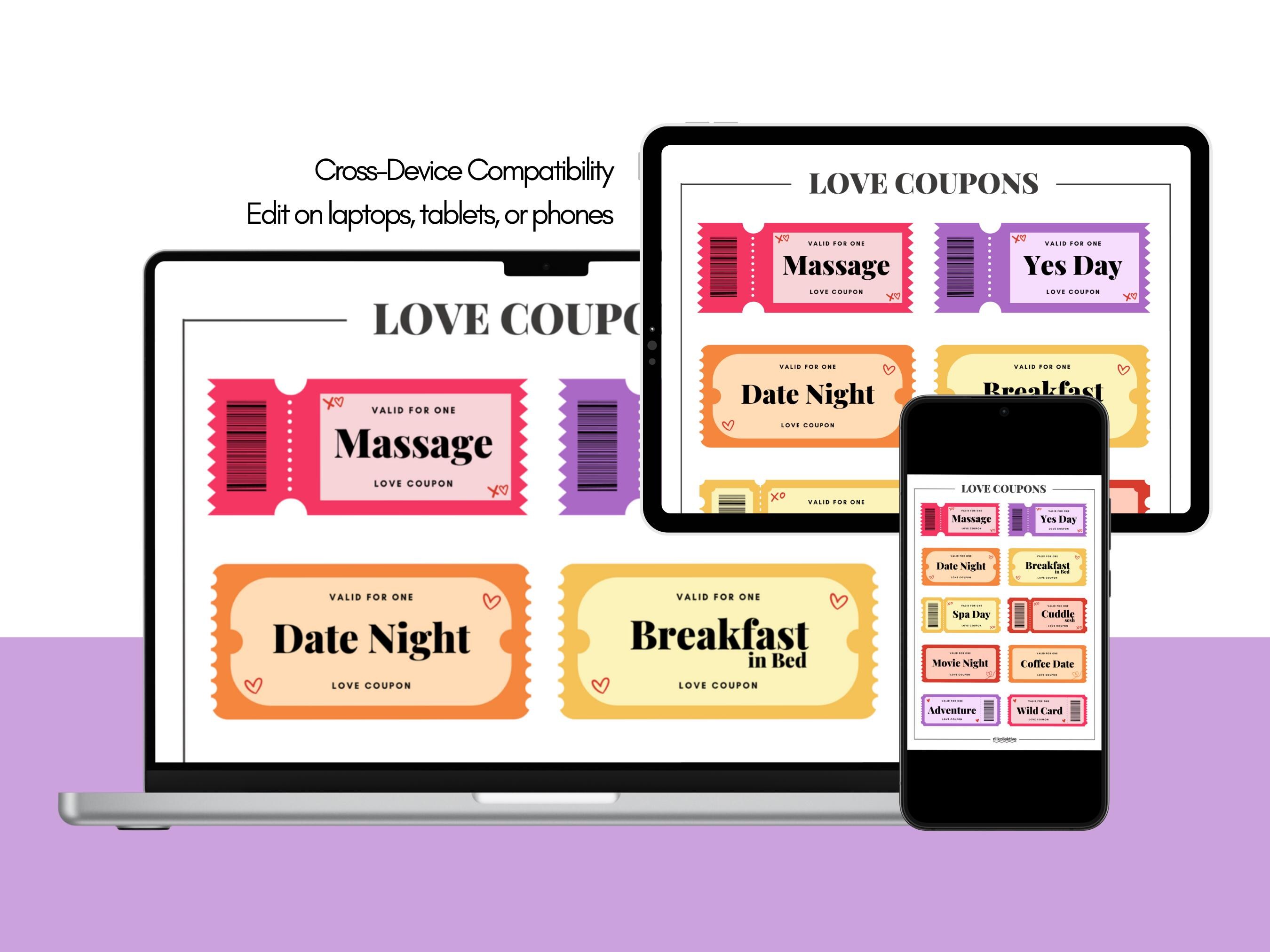Love Coupons | Printable | Editable Canva Template - Etsy