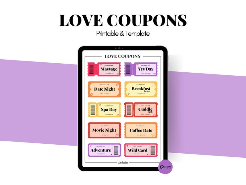 Love Coupons | Printable | Editable Canva Template - Etsy