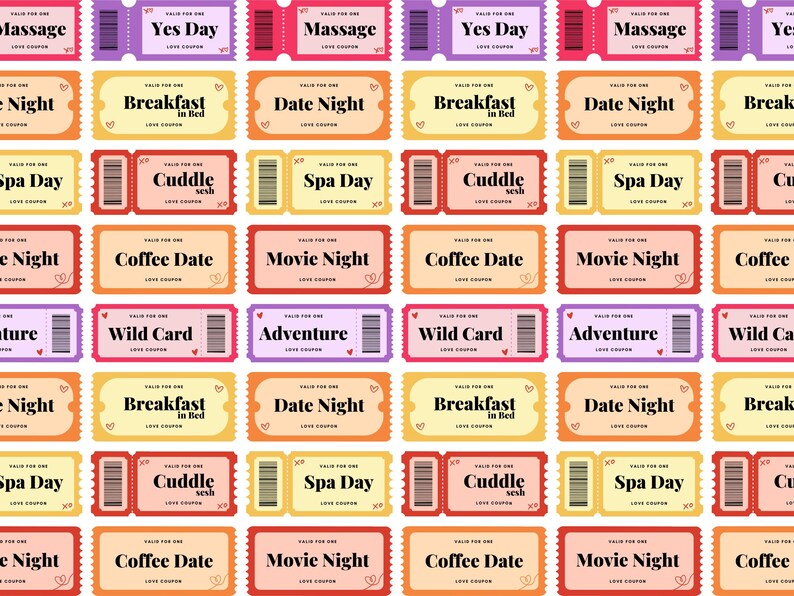 Love Coupons | Printable | Editable Canva Template - Etsy