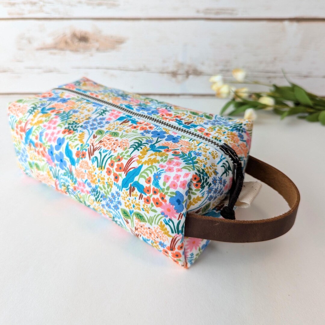 Boxy Tool Pouch, Rifle Paper Co Cotton Fabric, Makeup Vanity Bag ...