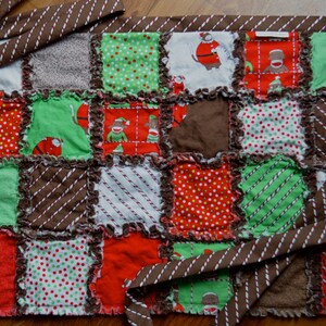 Christmas Rag Quilt Half Apron in Santa's Little Helpers Sock Monkey ...