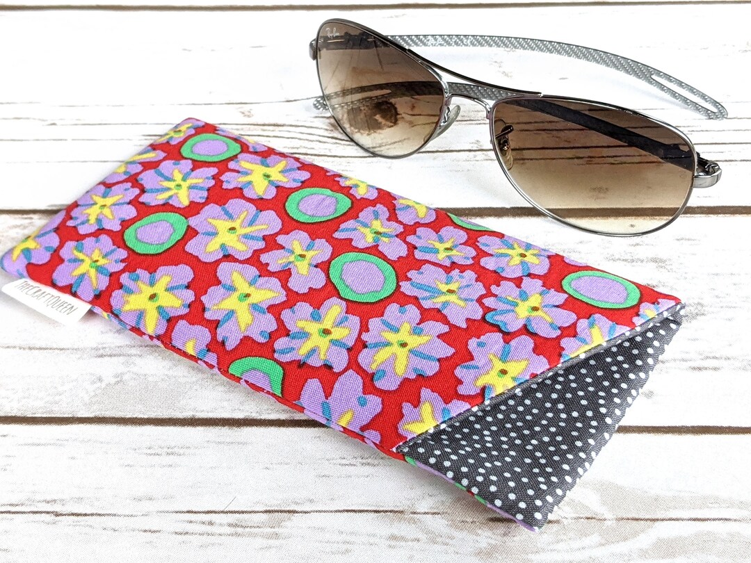 Eyeglass Sunglass Soft Padded Case in Cotton Fabric, Kaffe Fassett ...