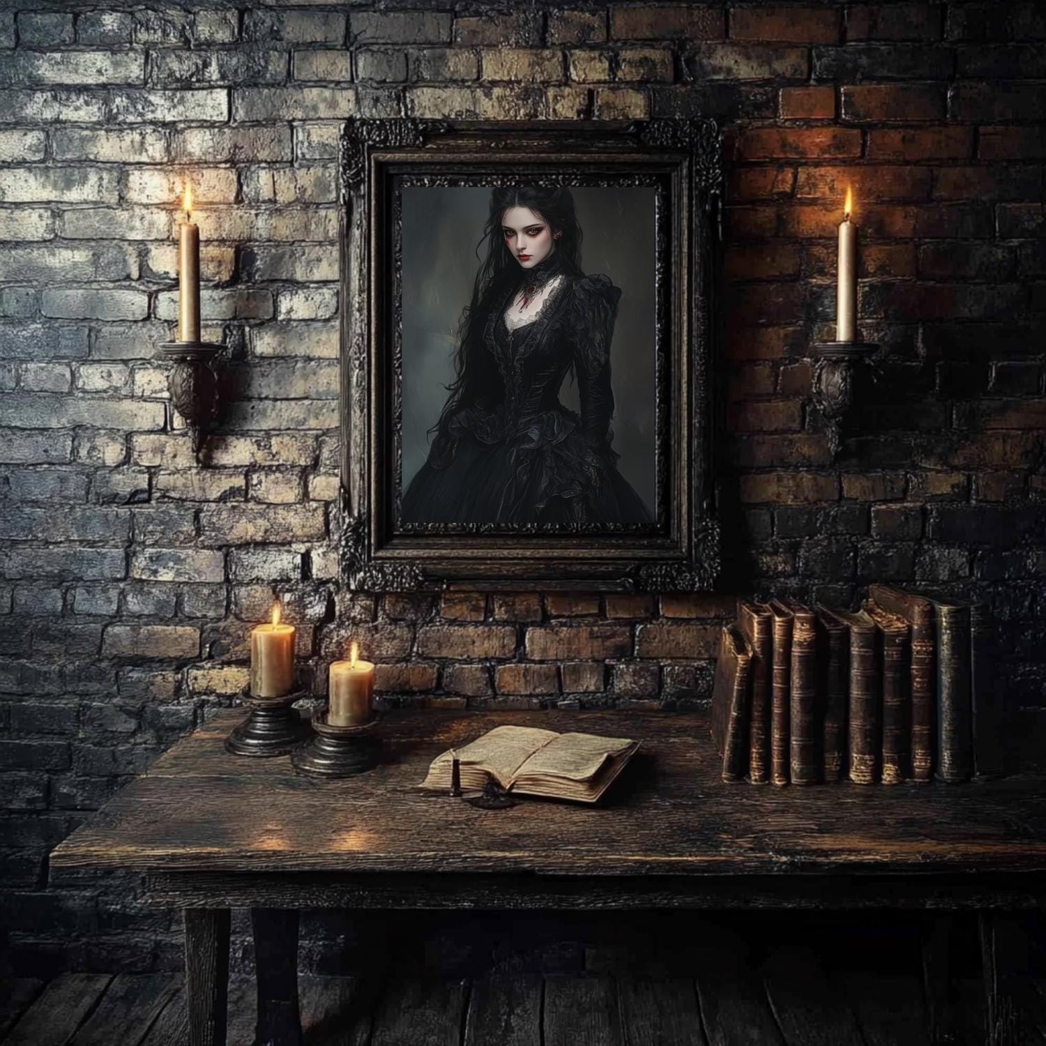 Eternal Allure Vampire Wall Art Print, Dark Fantasy Wall Decor, Gothic ...