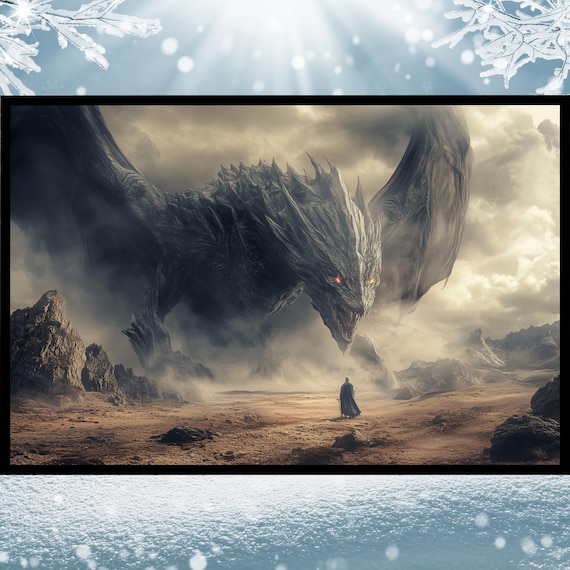 Desert Landscape Paintings With Dragons