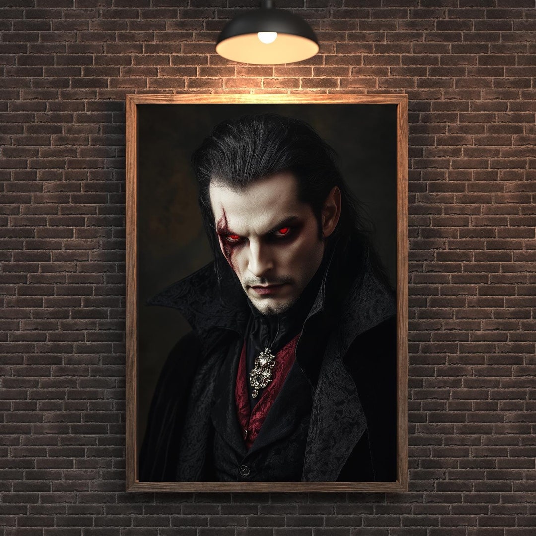 Portrait of Evil Vampire Wall Art Print, Dark Fantasy Wall Decor ...