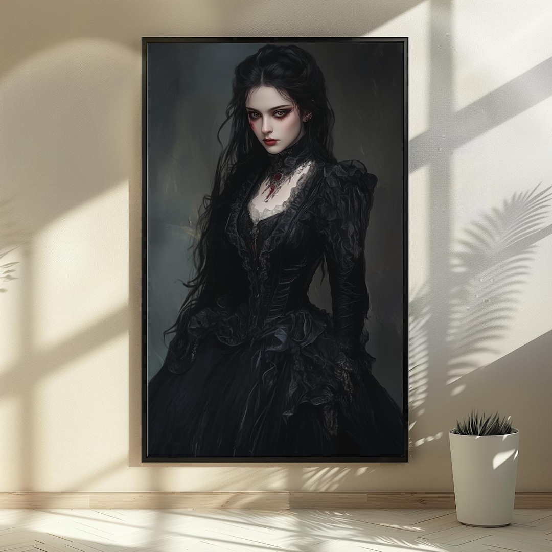 Eternal Allure Vampire Wall Art Print, Dark Fantasy Wall Decor, Gothic ...