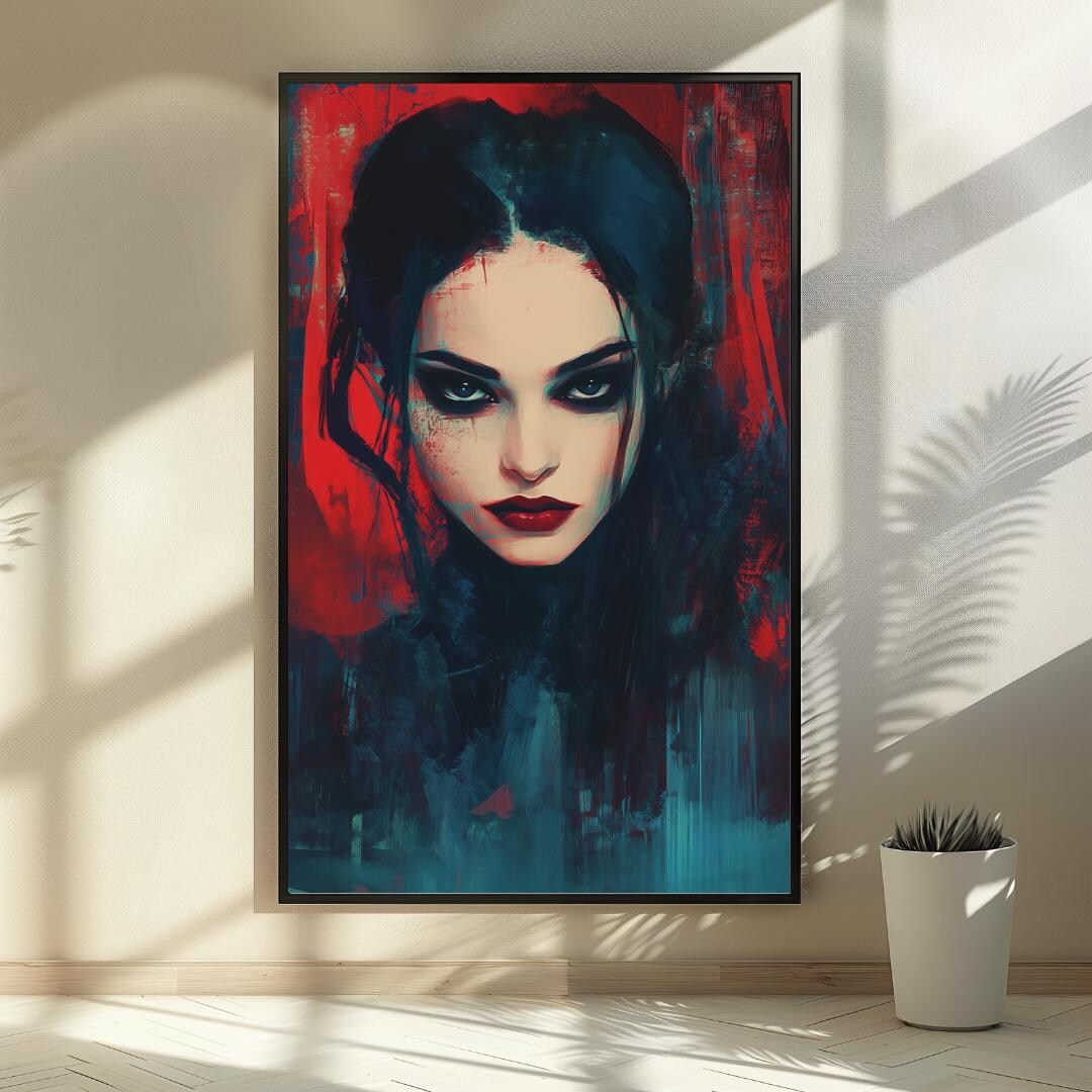 Dark Diva: Gothic Vampire Wall Art, Dark Fantasy Vampire, Vampire ...