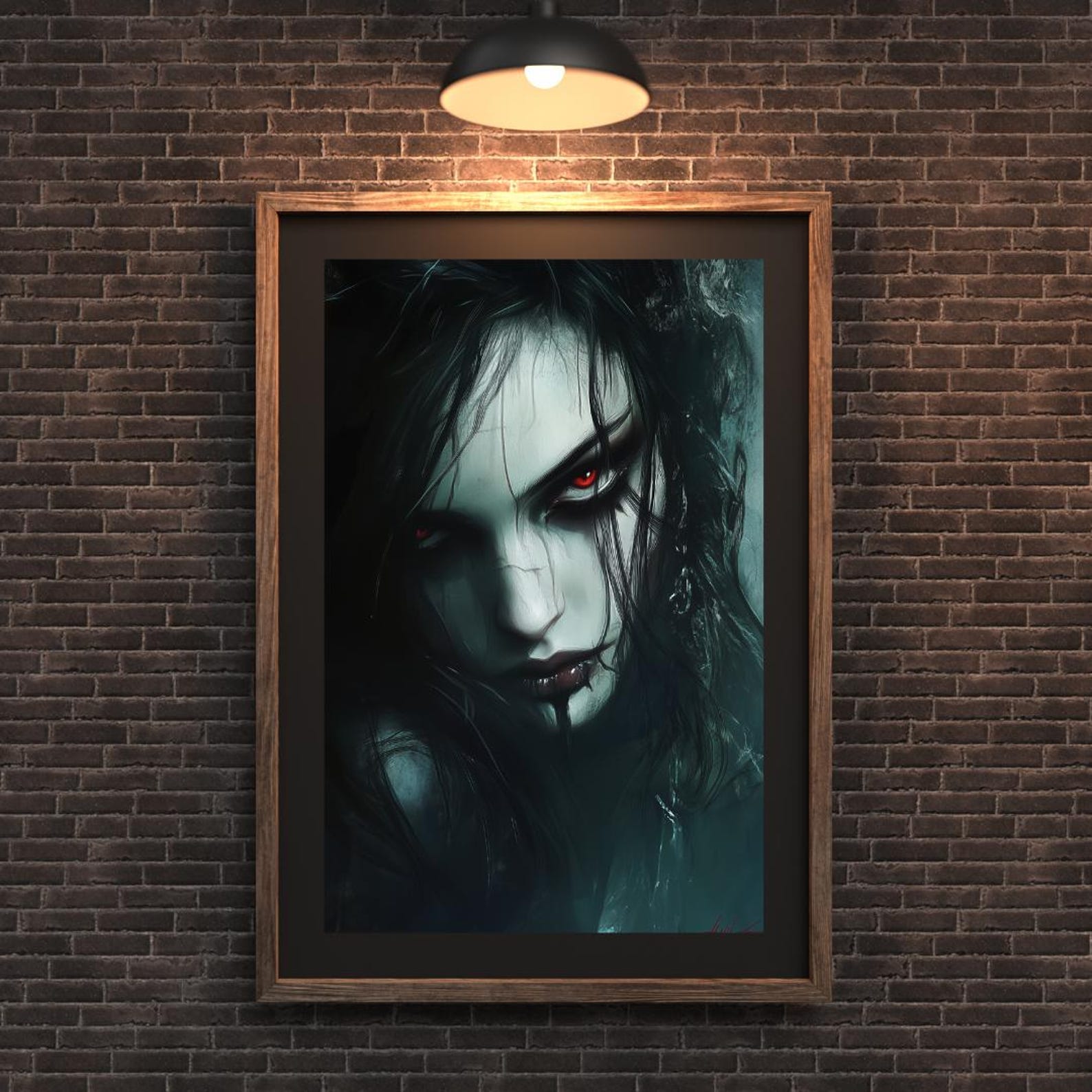 Crimson Hunger Vampire Wall Art Print, Dark Academia, Gothic Fantasy ...
