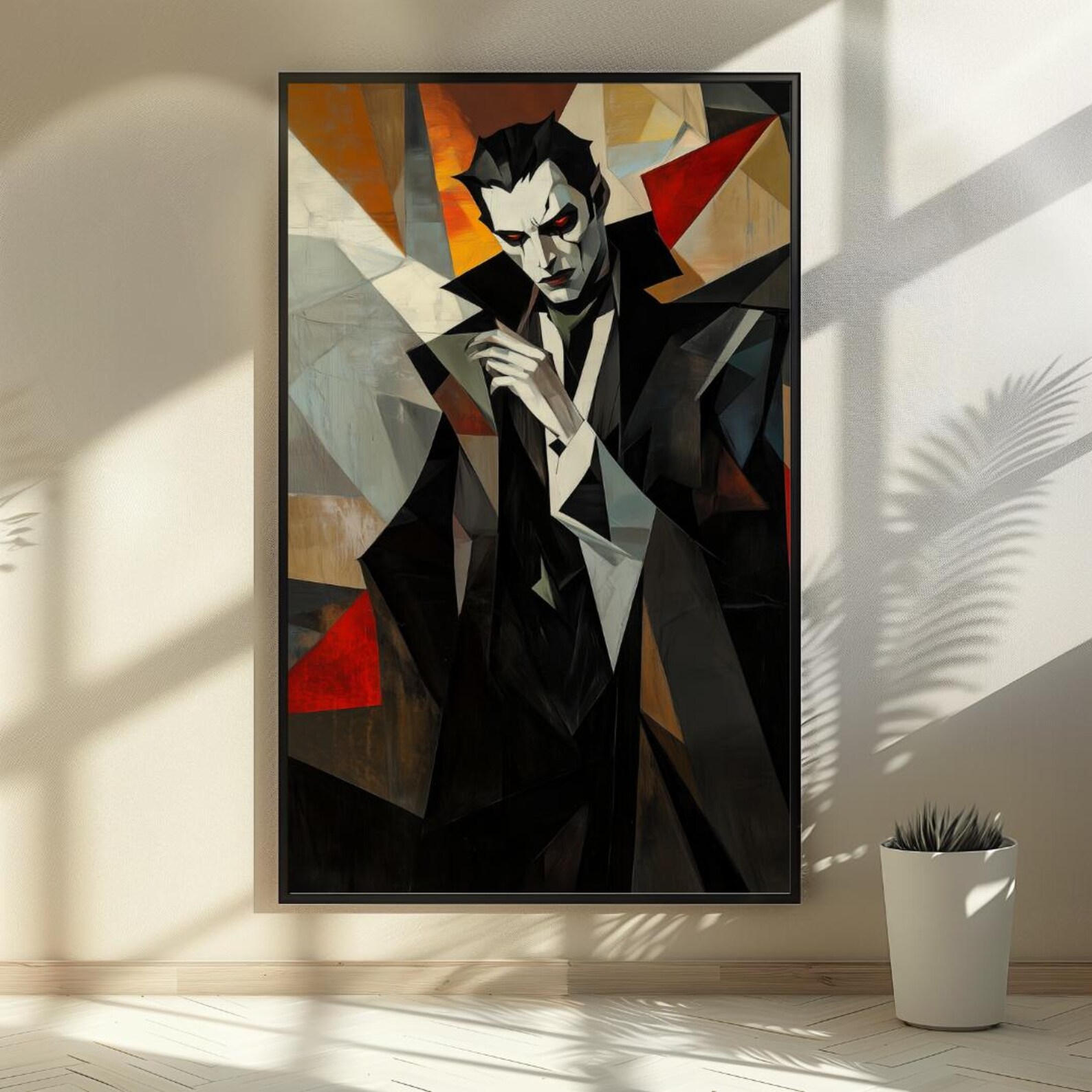 Cubist Vampire Wall Art Print, Dark Academia, Gothic Fantasy Decor ...