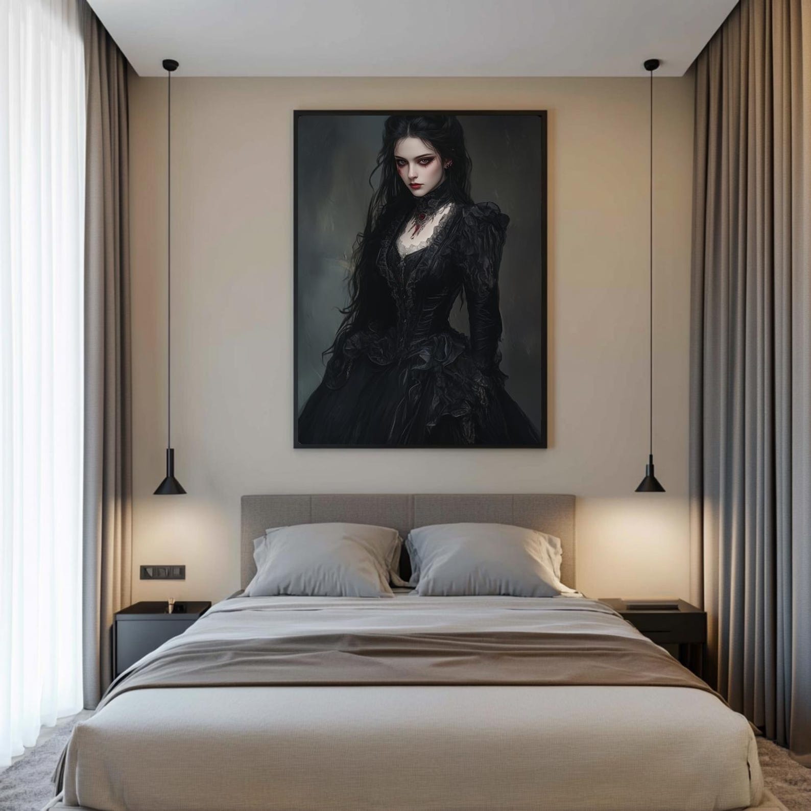 Eternal Allure Vampire Wall Art Print, Dark Fantasy Wall Decor, Gothic ...