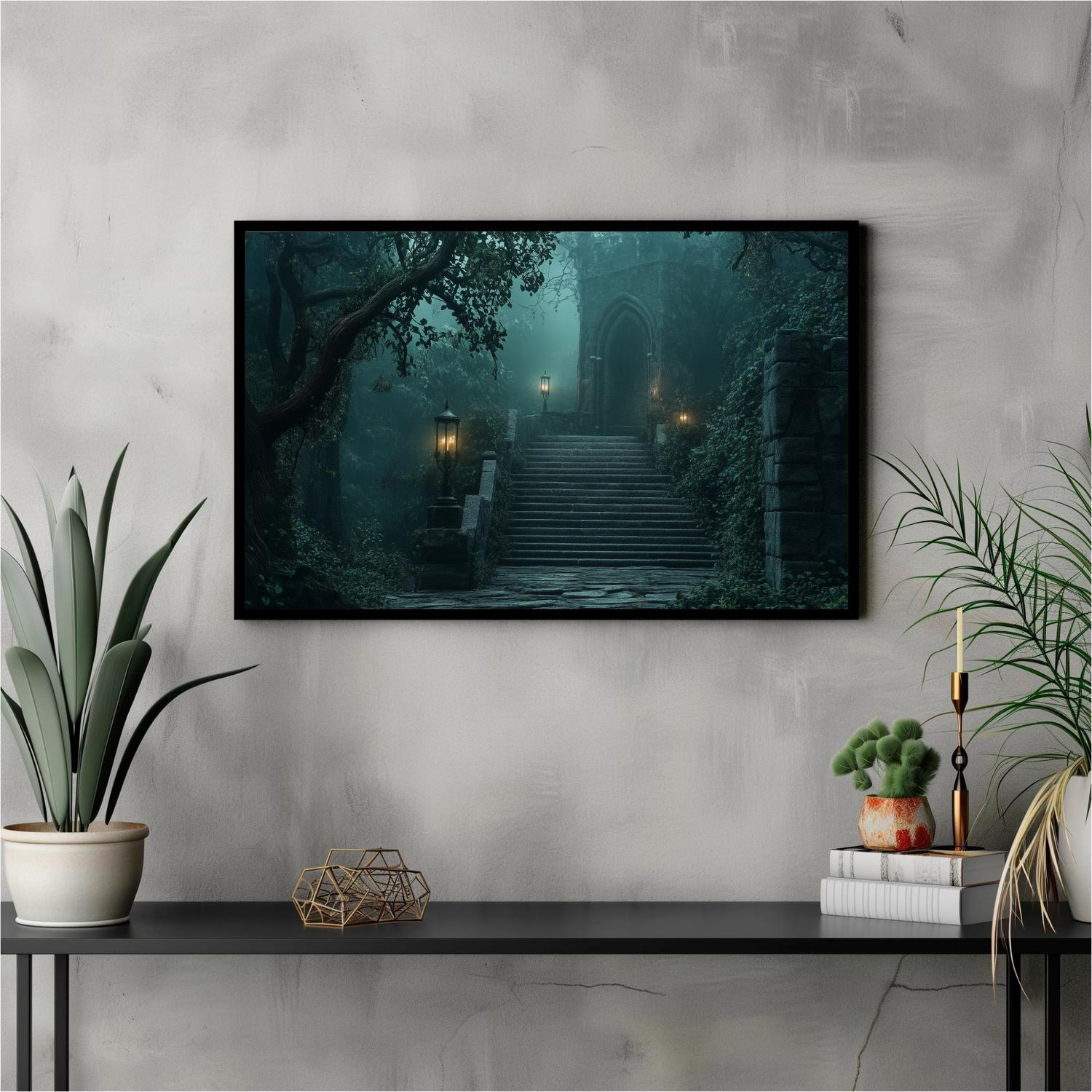 Dark Crypt Fantasy Wall Art Print, Fantasy Landscape, Mystic Fantasy ...