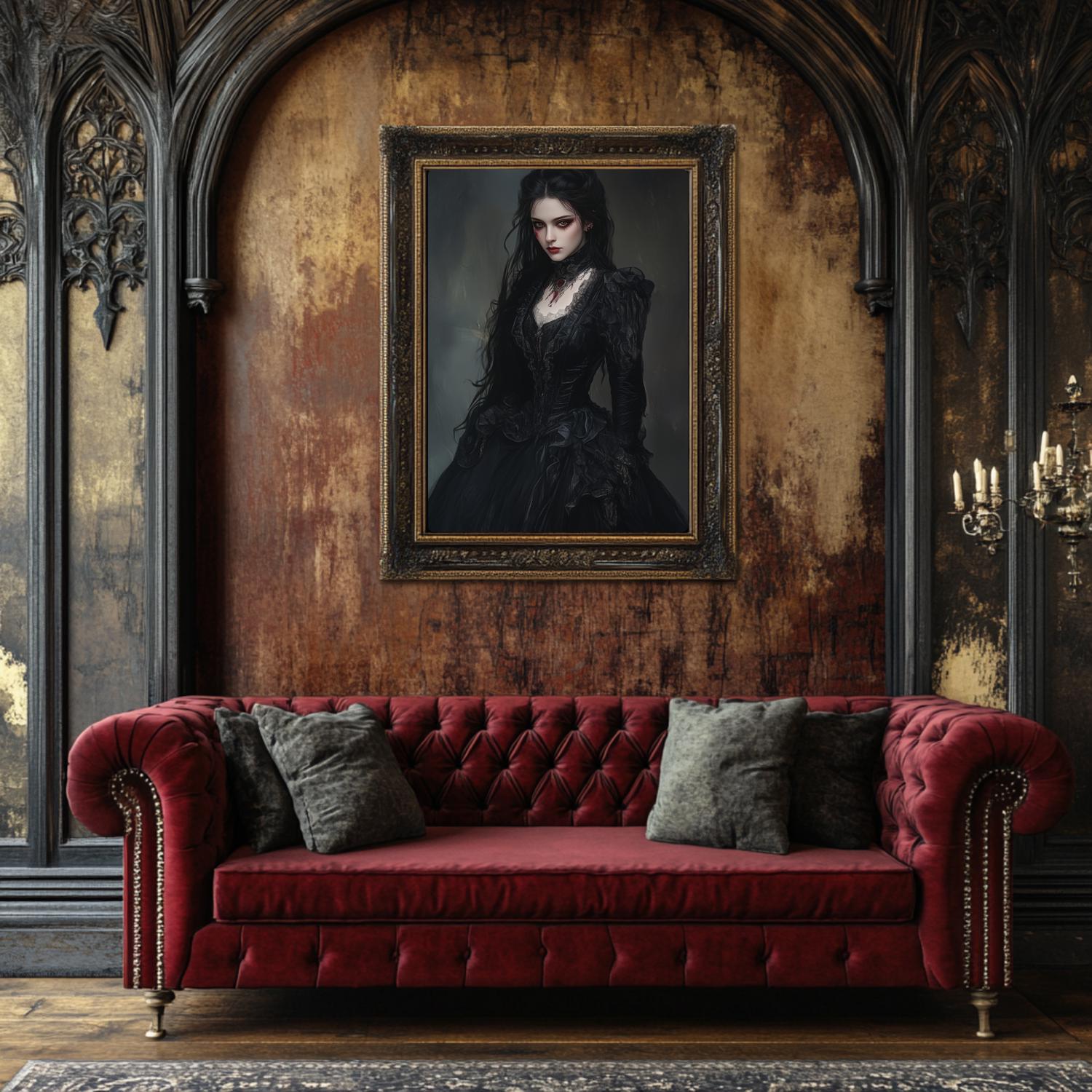 Eternal Allure Vampire Wall Art Print, Dark Fantasy Wall Decor, Gothic ...