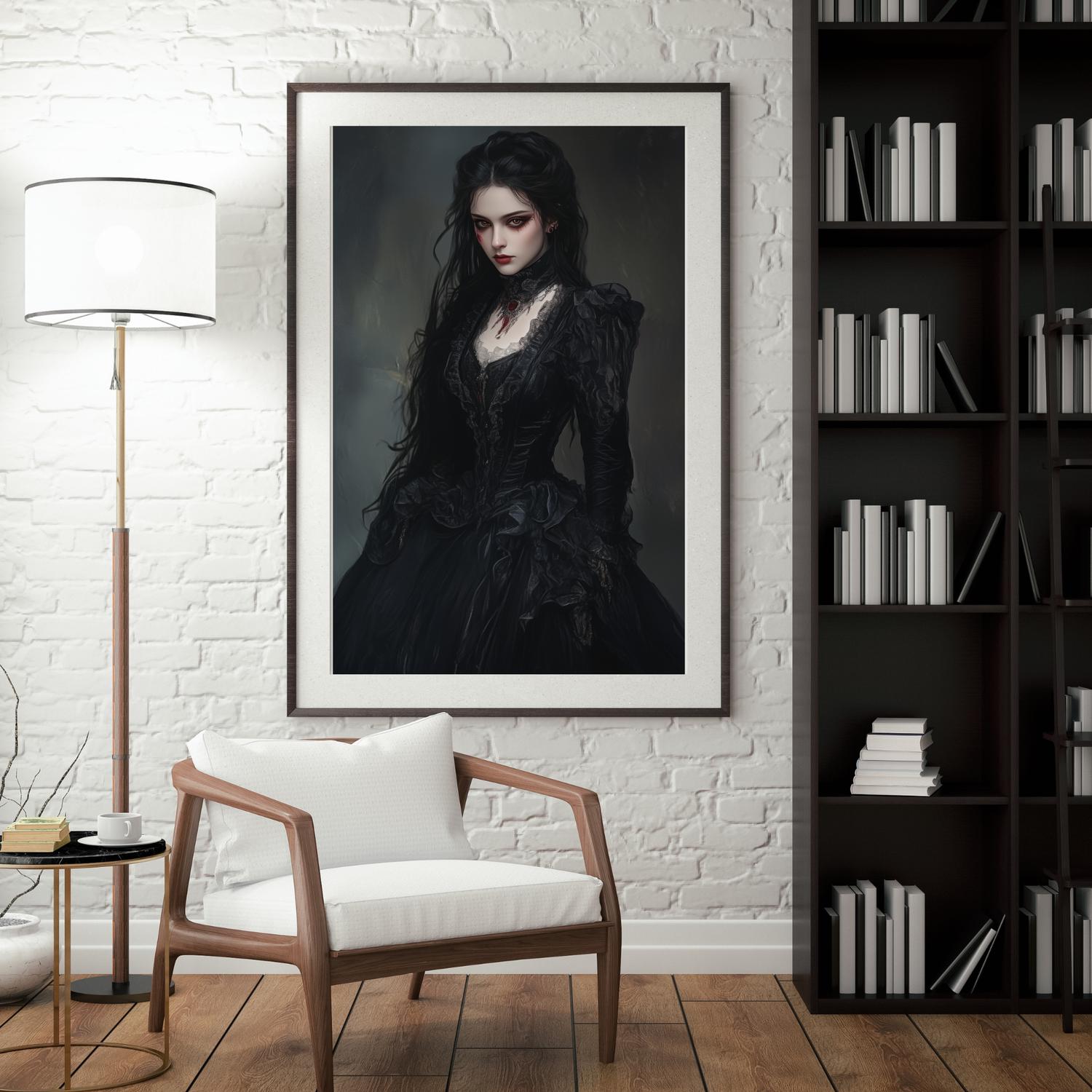 Eternal Allure Vampire Wall Art Print, Dark Fantasy Wall Decor, Gothic ...