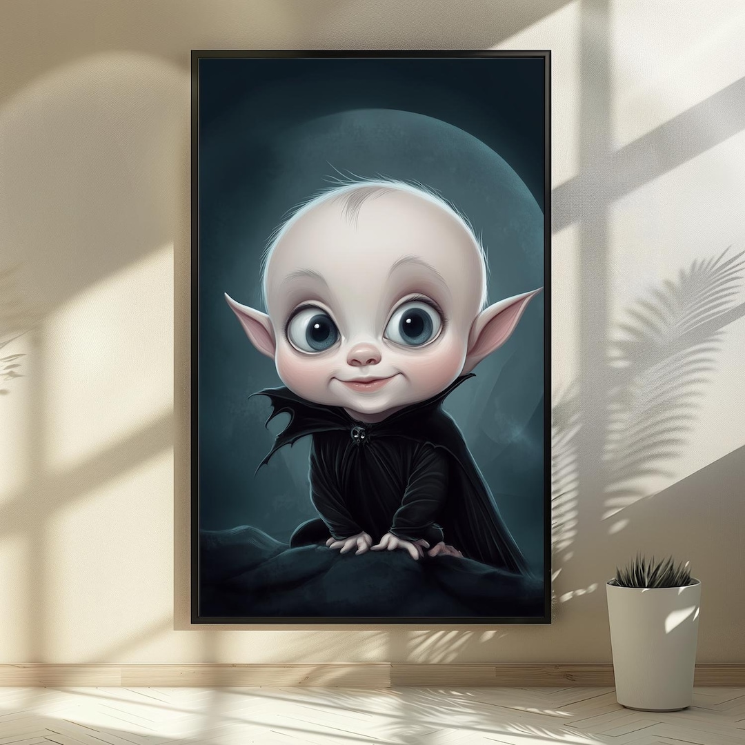 Baby Nosferatu Wall Art Print, Mystic Fantasy Decor, Mystical Art ...