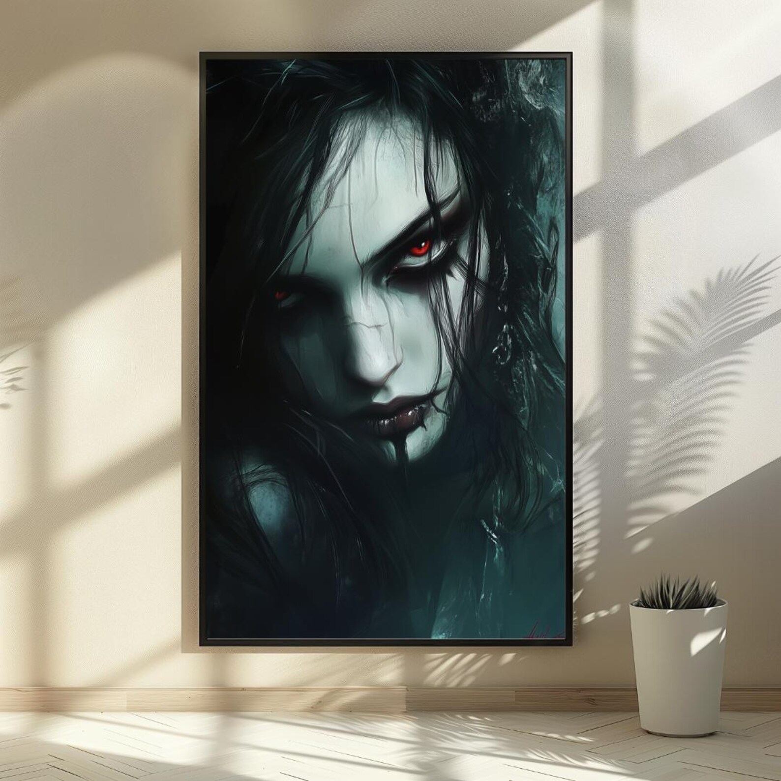 Crimson Hunger Vampire Wall Art Print, Dark Academia, Gothic Fantasy ...
