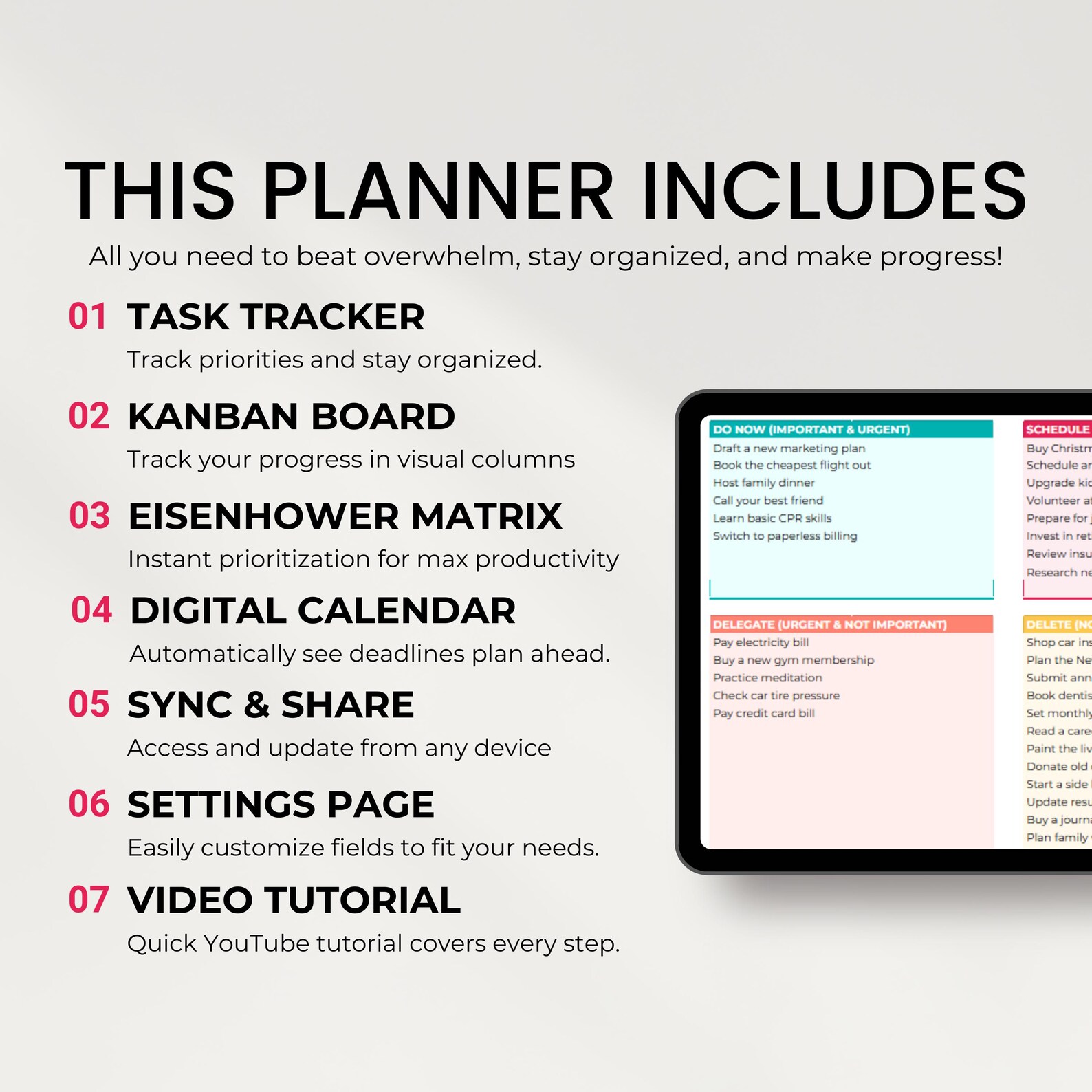 Kanban Board Google Sheets, Kanban Board, Digital Planner, Kanban, to ...