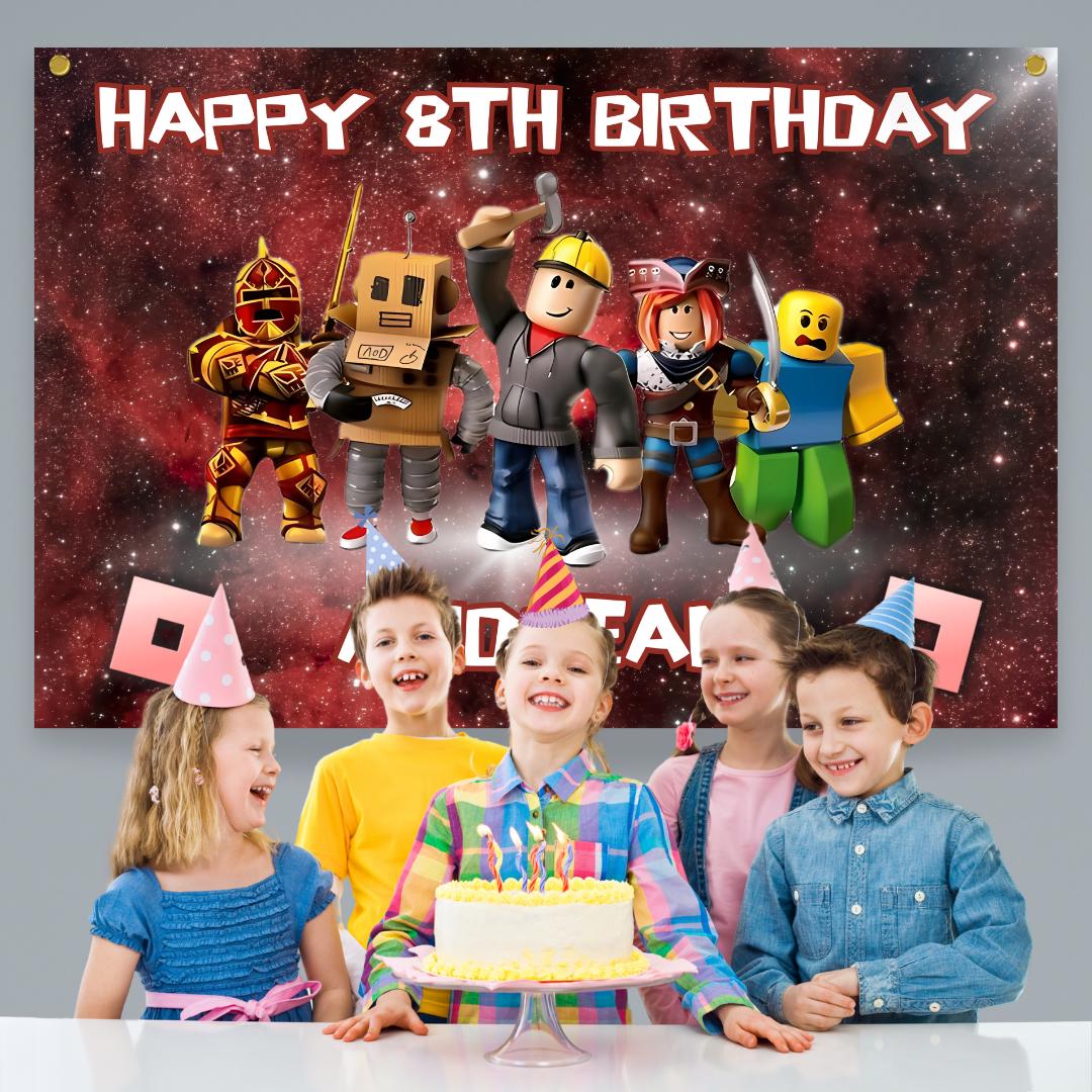 Birthday Backdrop Roblox Birthday Party Decor, Roblox Theme Backdrop ...