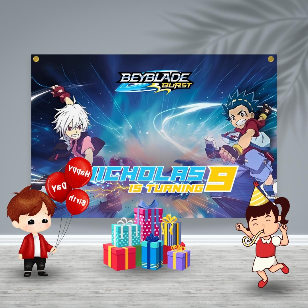 Birthday Backdrop Anime Birthday Party Banner Decoration, Kids Anime ...