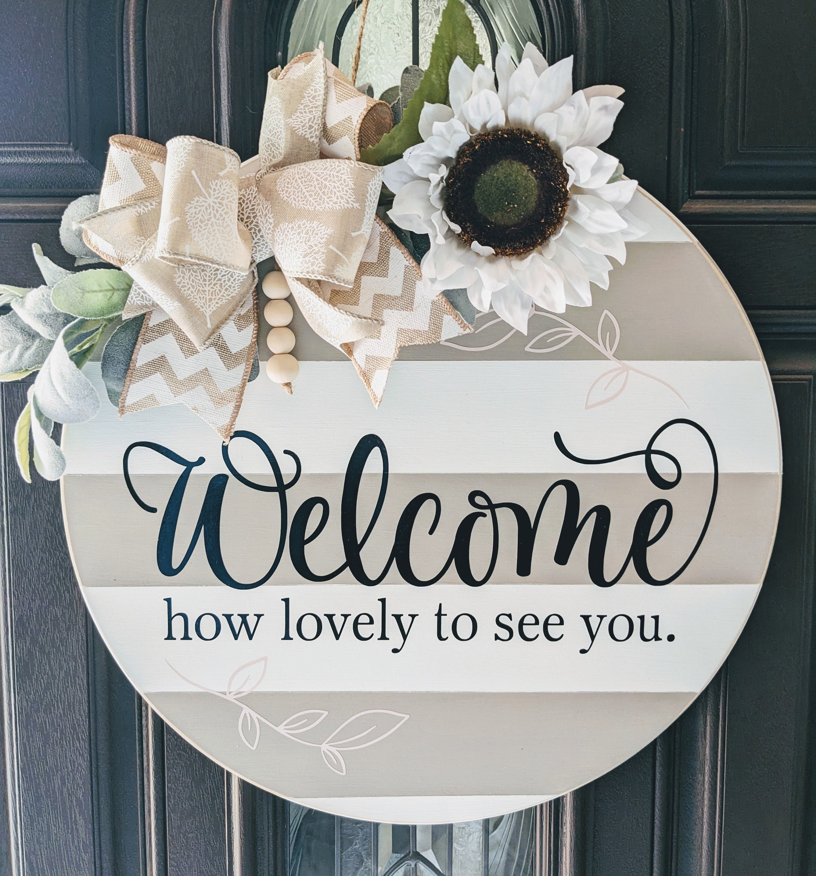 Welcome. Farmhouse Inspired Door Hanger. Front Door Decor. Front Porch ...