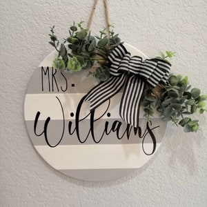 Personalized Teacher Custom Farmhouse Classroom Sign. Custom Teacher ...