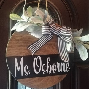 Personalized Teacher Custom Farmhouse Classroom Sign. Custom Teacher ...