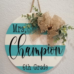 Personalized Teacher Custom Farmhouse Classroom Sign. Custom Teacher ...