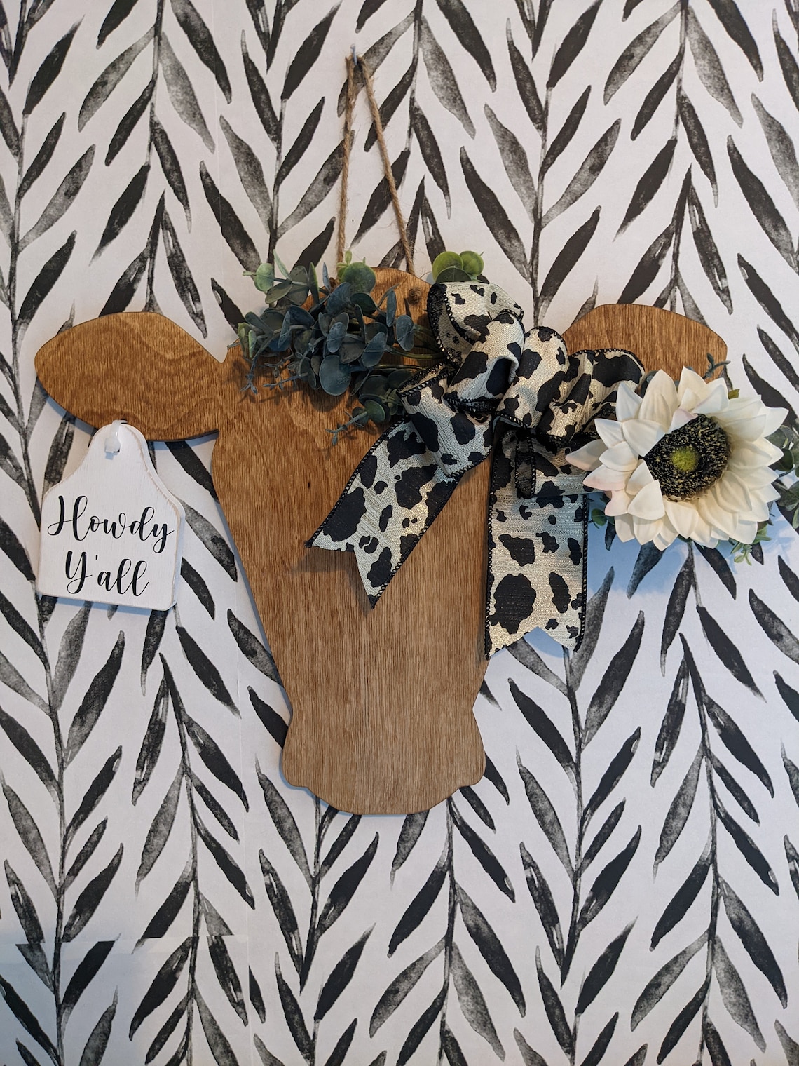 NEW Custom Add on Ear Tags for Cow Head Farmhouse Inspired Door Hanger ...