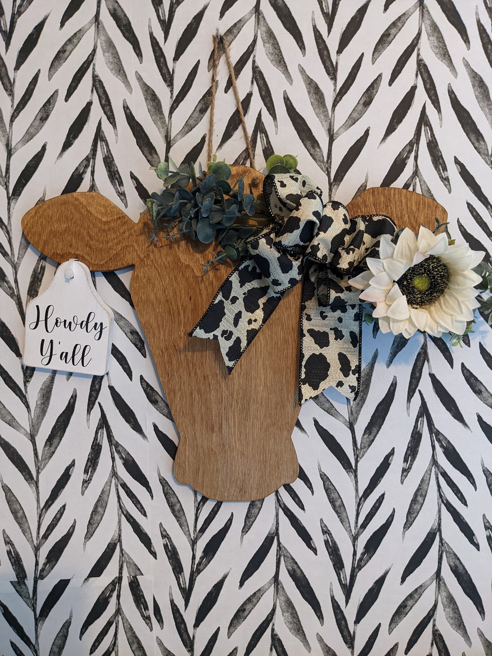 NEW Custom Add on Ear Tags for Cow Head Farmhouse Inspired Door Hanger ...