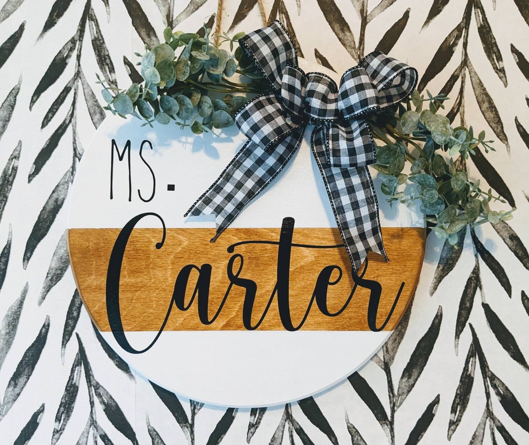 Personalized Teacher Custom Farmhouse Classroom Sign. Custom Teacher ...