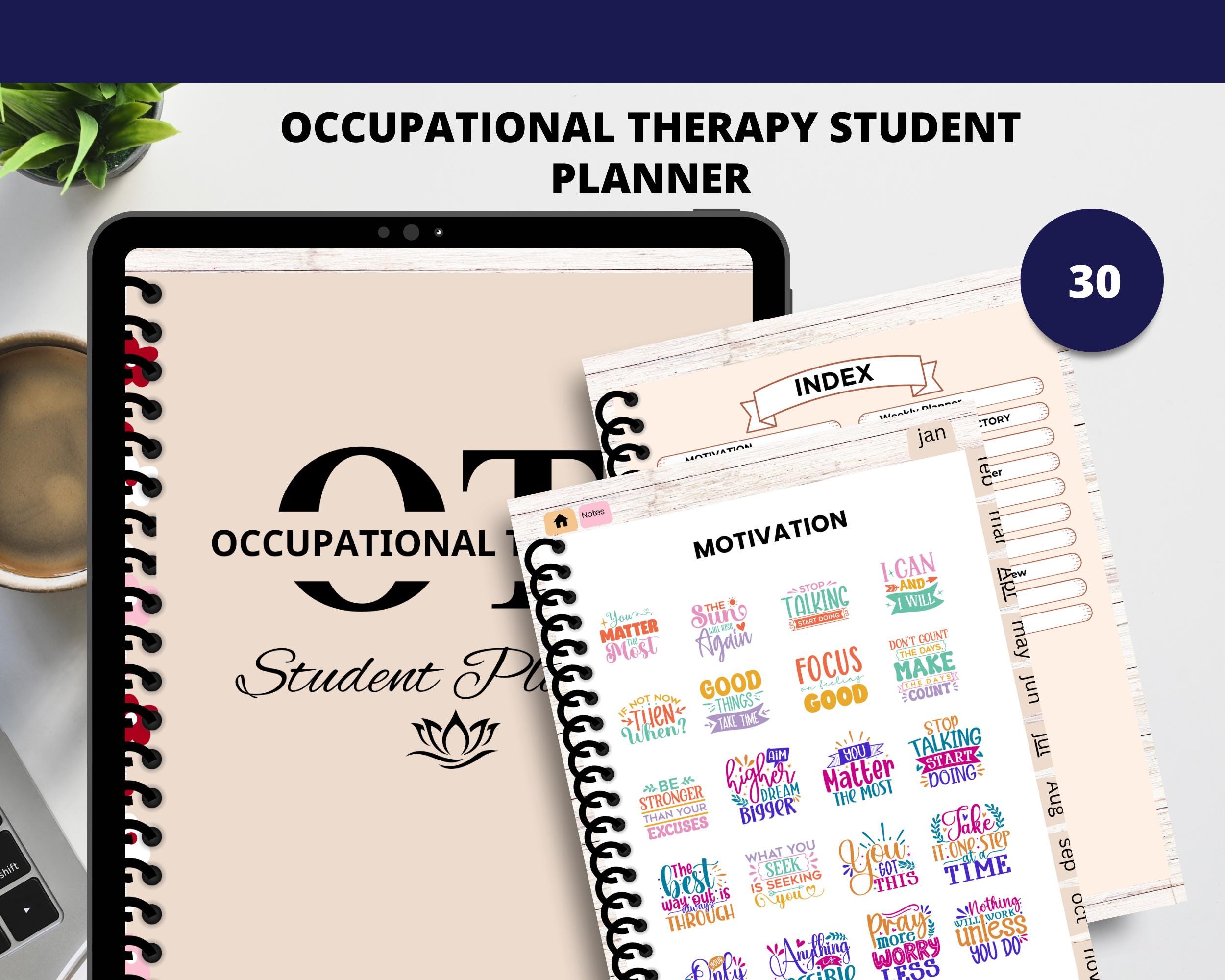 Digital Occupational Therapy Student Planner, Hyperlinked Planner, OT ...