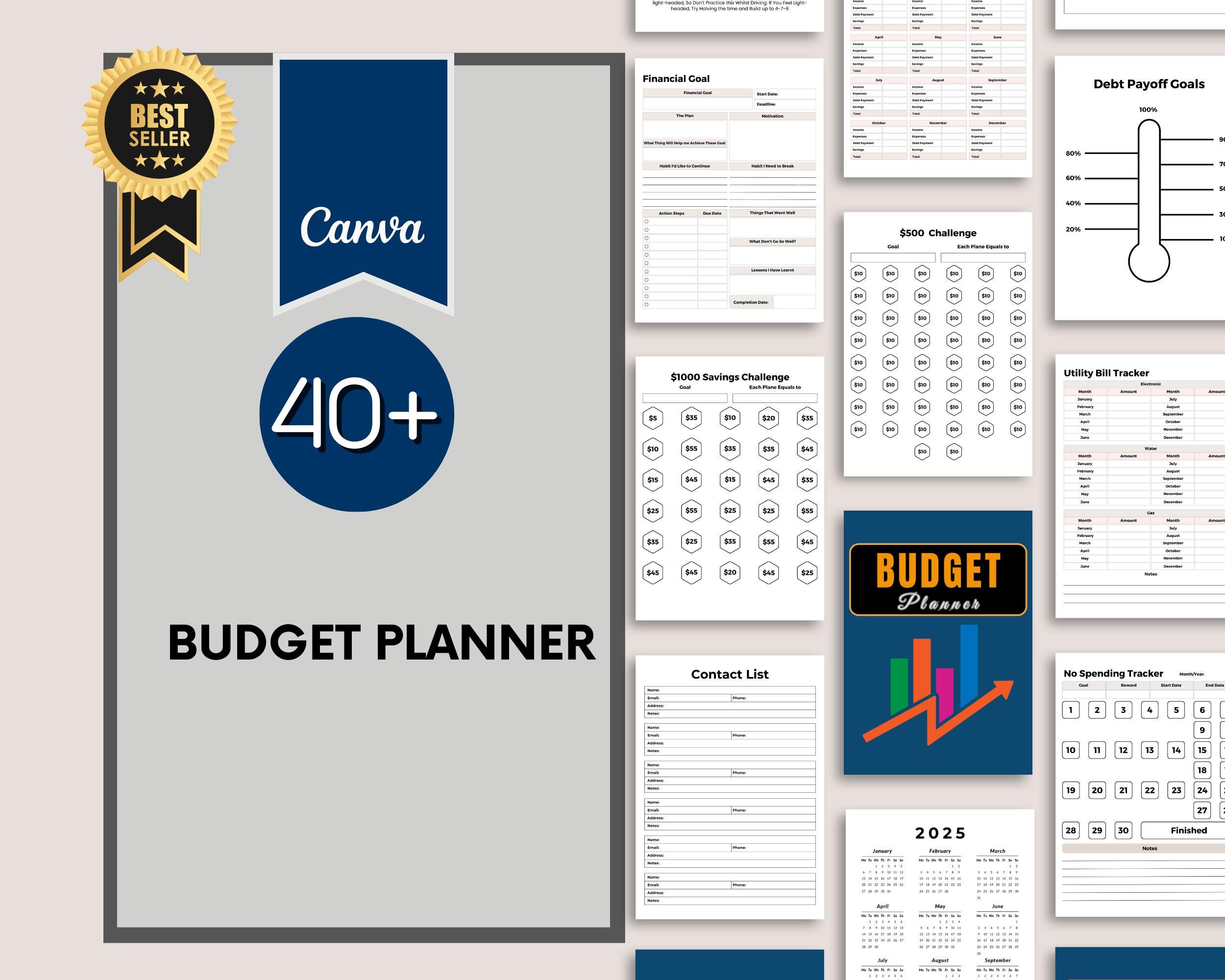 Modern Budget Planner Diary, Personal Finance Tracker, Budget Goal ...